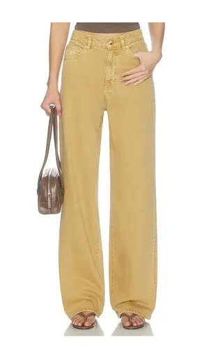 DL1961 Kaylen Soft Surve High Rise Jeans In Tan - Savannas
