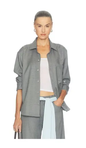 Citizens Of Humanity Kayla Shrunken Shirt In Grey