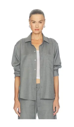 Citizens Of Humanity Kayla Shrunken Shirt In Grey