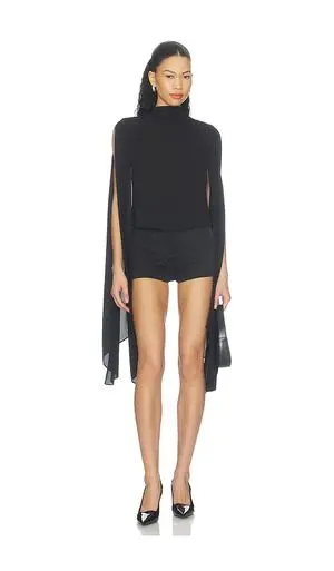 Lapointe Georgette Cape Sleeve Top - Black