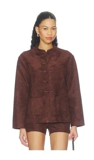 Amanda Uprichard Brooklyn Jacket In Brown - Cocoa