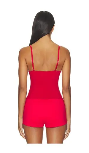 FLEUR DU MAL Built-in Bra Cami Top In Red