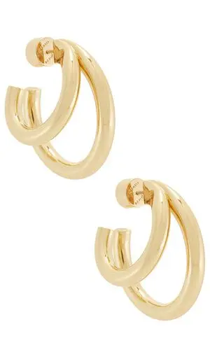 JENNIFER FISHER Double Lilly Micro Huggies In Metallic - Gold