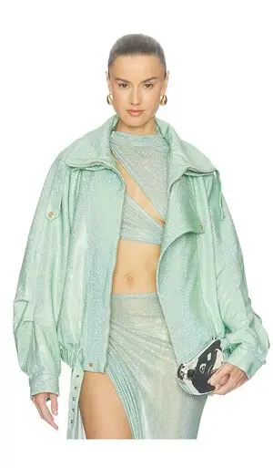 BRONX BANCO Morocco Bomber Diamond Jacket - Mint