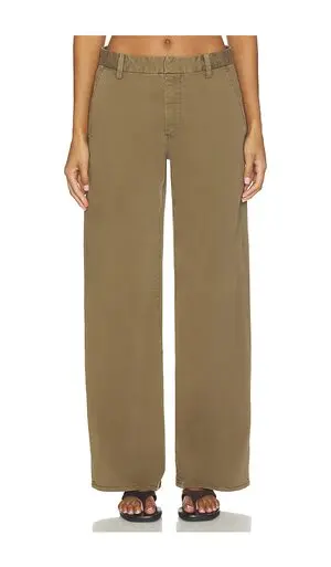 Good American Low Slung Baggy Trouser In Brown