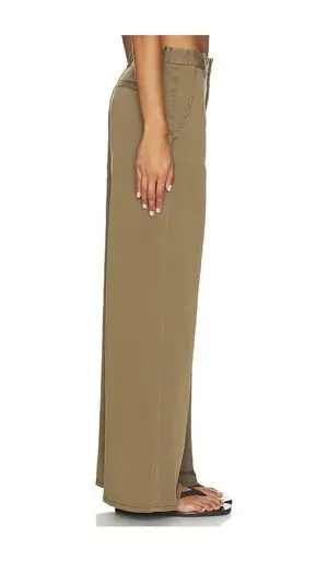 Good American Low Slung Baggy Trouser In Brown