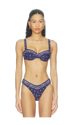 Devon Windsor Lara Bikini Top In Navy - Harbour