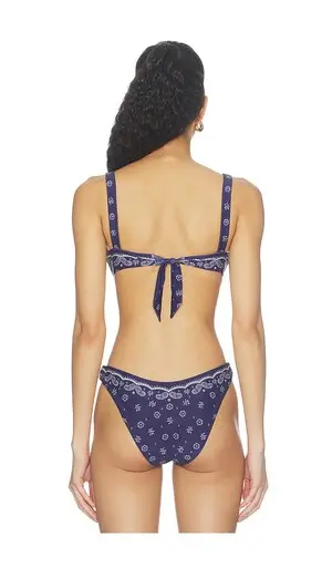 Devon Windsor Lara Bikini Top In Navy