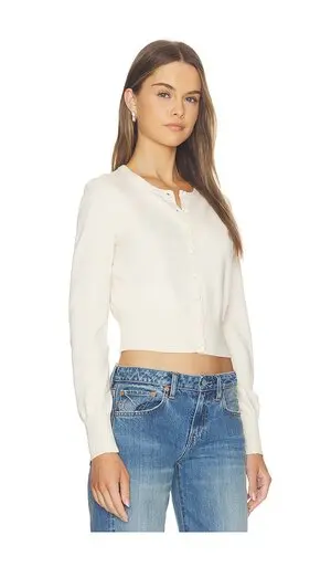 Good American The Fine Knit Cardigan In Ivory