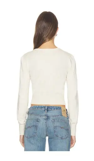 Good American The Fine Knit Cardigan In Ivory