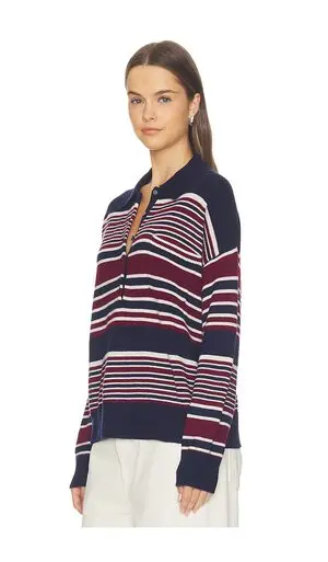 Good American The Oversized Rugby Sweater In Multi