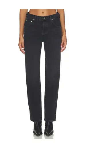 Citizens Of Humanity 90s French High Rise Straight In Black - Andreas