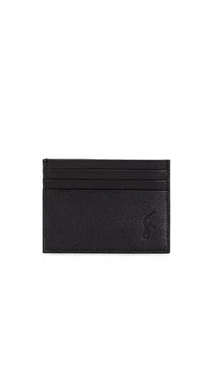 Polo Ralph Lauren Pebbled Leather Slim Card Case - Black