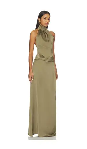 CASONA La Comprometida Dress In Olive
