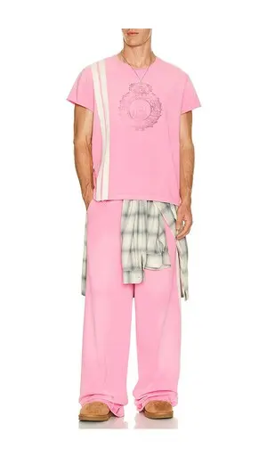 424 Stripped Ripped Sweatpants In Pink