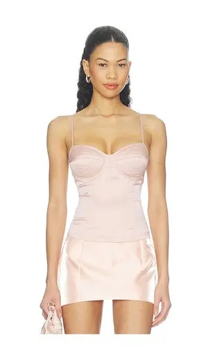 Courtney Zheng Satin Bullet Bra Top - Pink