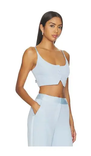 FLEUR DU MAL Tuxedo Crop Vest In Blue