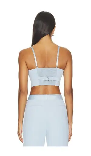 FLEUR DU MAL Tuxedo Crop Vest In Blue