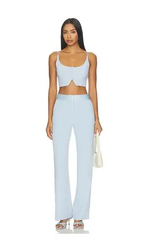 FLEUR DU MAL Tuxedo Crop Vest In Blue