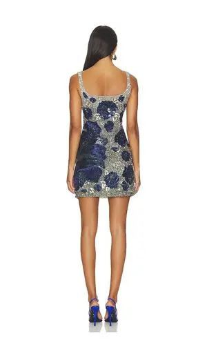 LA FUORI Midnight Rose Mini Dress In Metallic