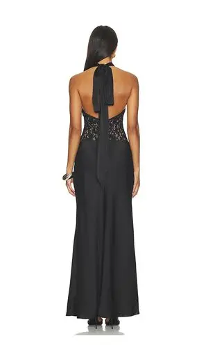 RUNAWAY THE LABEL Senna Halter Open Back Maxi Dress