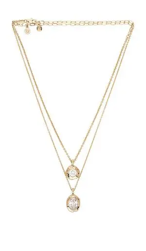 Ettika Bezel-set Crystal Pendant Necklace In Metallic - Gold