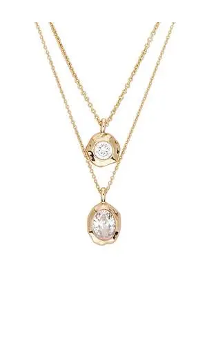 Ettika Bezel-set Crystal Pendant Necklace In Metallic