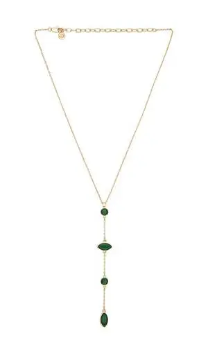 Ettika Crystal Cascade Lariat Necklace In Metallic - Gold