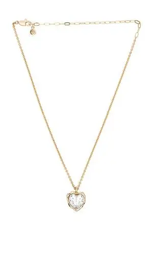 Ettika True Heart Crystal Necklace In Metallic - Gold