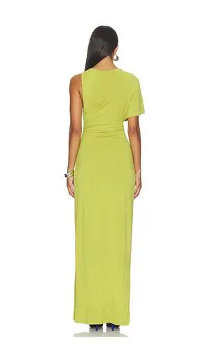 Misha Collection Ona Asymmetrical Dress In Green