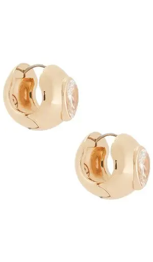 Ettika Glowing Gem Earrings In Metallic - Gold