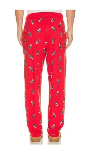 Polo Ralph Lauren Knit Bear Printed Pj Pant In Red
