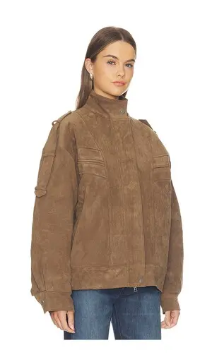 Source Unknown Tova Bomber Jacket In Olive