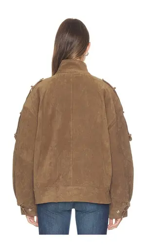 Source Unknown Tova Bomber Jacket In Olive