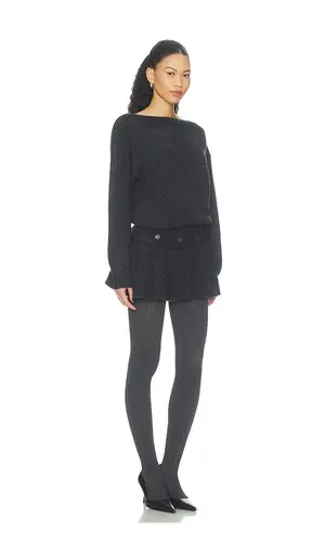 Source Unknown Corinth Peplum Sweater In Grey