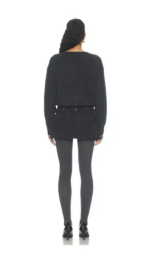 Source Unknown Corinth Peplum Sweater In Grey