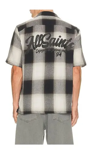 ALLSAINTS Fade Out Short Sleeve Shirt In Grey