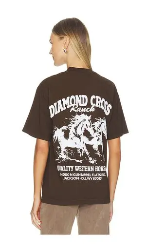 DIAMOND CROSS RANCH Shop Tee - Brown