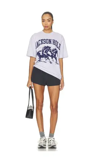 DIAMOND CROSS RANCH Blue Horses Tee In Grey - Ash Grey