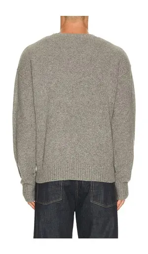 Polo Ralph Lauren Wool Blend Novelty Heritage Bear Crewneck Sweater In Grey