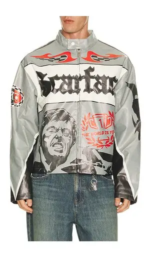 REASON Scarface Moto Pu Jacket - Grey