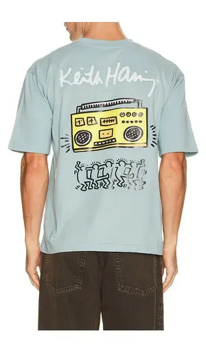 REASON Keith Haring Tee In Blue - Light Blue