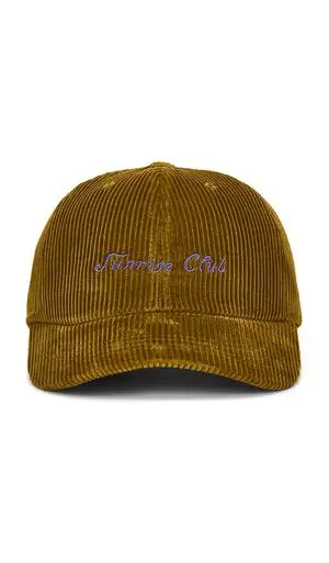 KAPPY DESIGN Corduroy Sunrise Club Cap In Green - Olive
