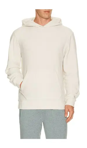 Vuori Beach Fleece Pullover Hoodie In Cream - Bone Heather