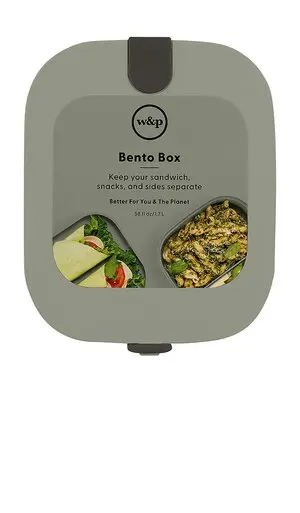 W & P Plastic Bento Box In Green
