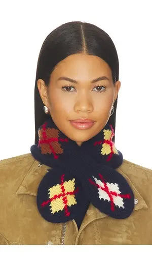 Guest In Residence Bandana Bowtie Scarf In Navy - Midnight Combo
