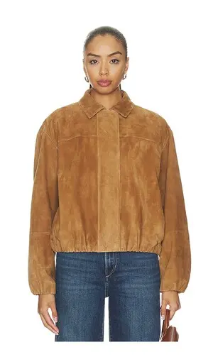 Joe's Jeans The Bella Suede Bomber Jacket In Tan - Nutmeg