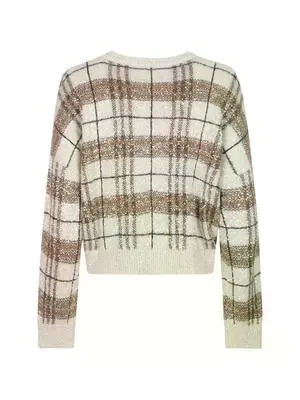 Brunello Cucinelli Sequin-embellished Checked Sweater