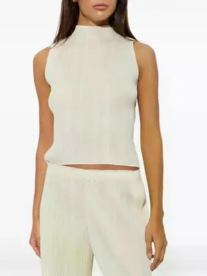 Issey Miyake Monthly Colors: August Pleated Sleeveless Top - Neutrals