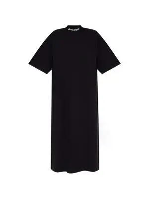 Palm Angels Logo-print High-neck Midi Dress